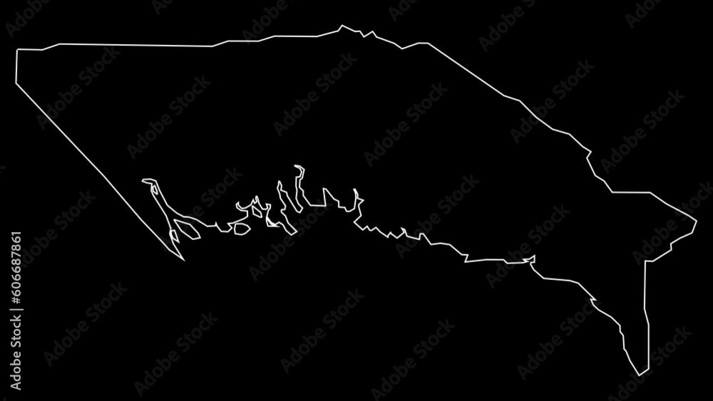 Gulf province map of Papua New Guinea outline animation 素材庫影片 | Adobe Stock