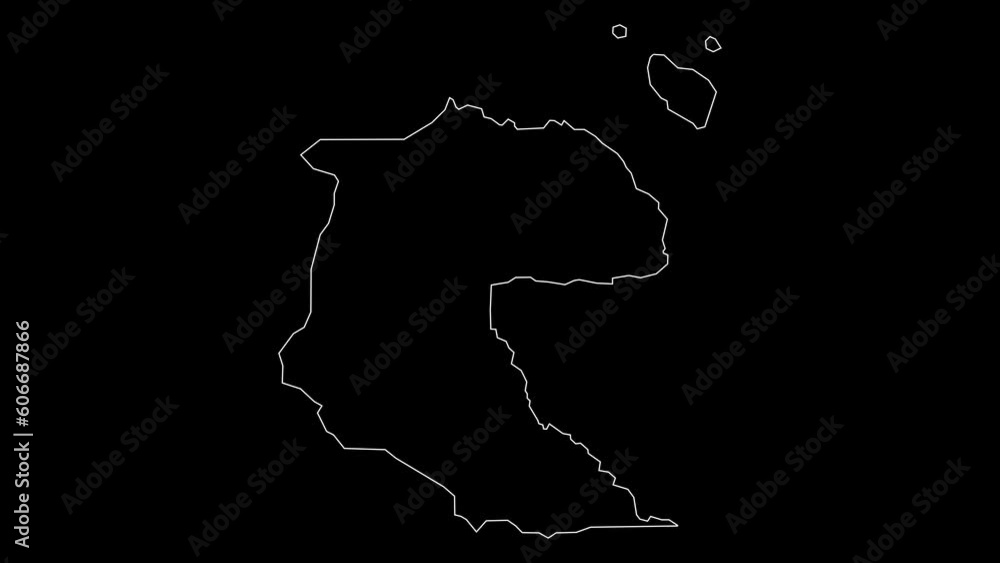 Morobe province map of Papua New Guinea outline animation vídeo do ...
