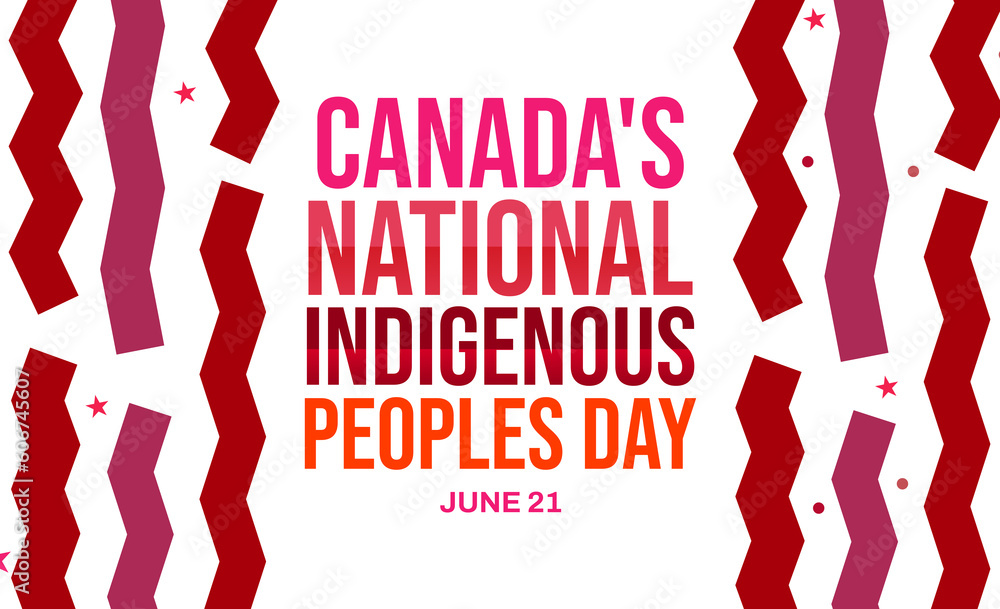 ภาพประกอบสต็อก Canada's national indigenous peoples day background with ...