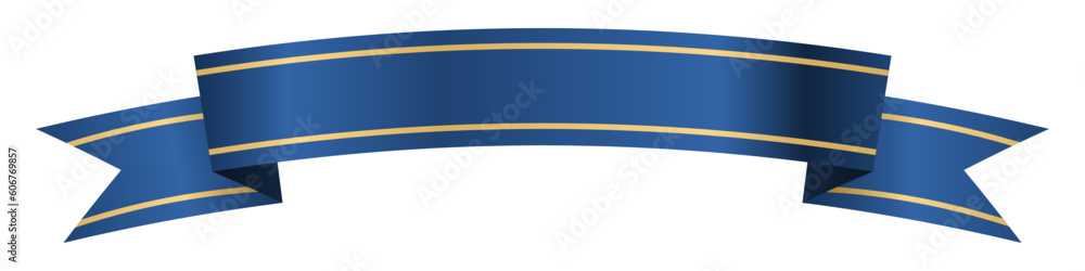 Silk blue ribbon or label. Banner symbol. Wave banner elements. Vector ...
