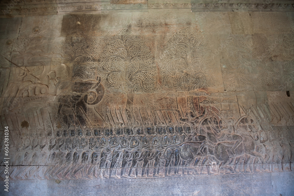 Stone craving in Angkor Wat, is a Temple complex and one of most ...
