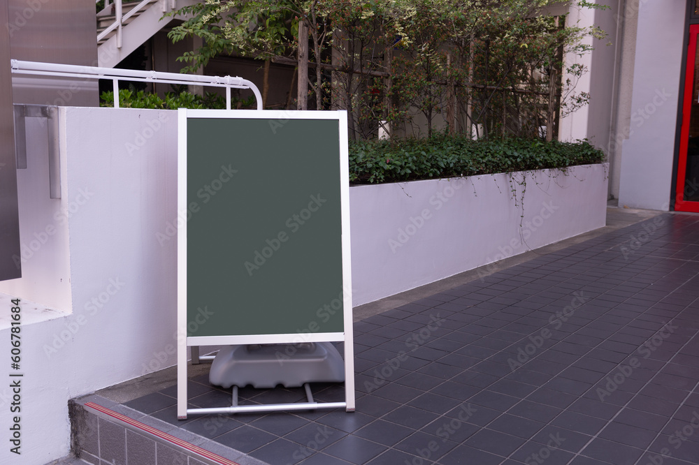 Blank white outdoor advertising stand/sandwich board mock up template ...