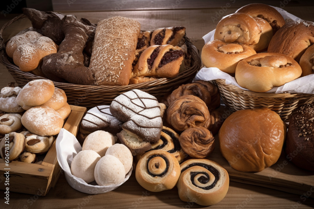 Variety assortment of traditional finnish sweets and pastries with ...