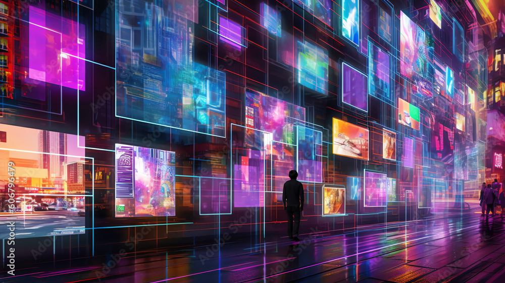 The convergence of augmented reality background wallpaper. generative ...