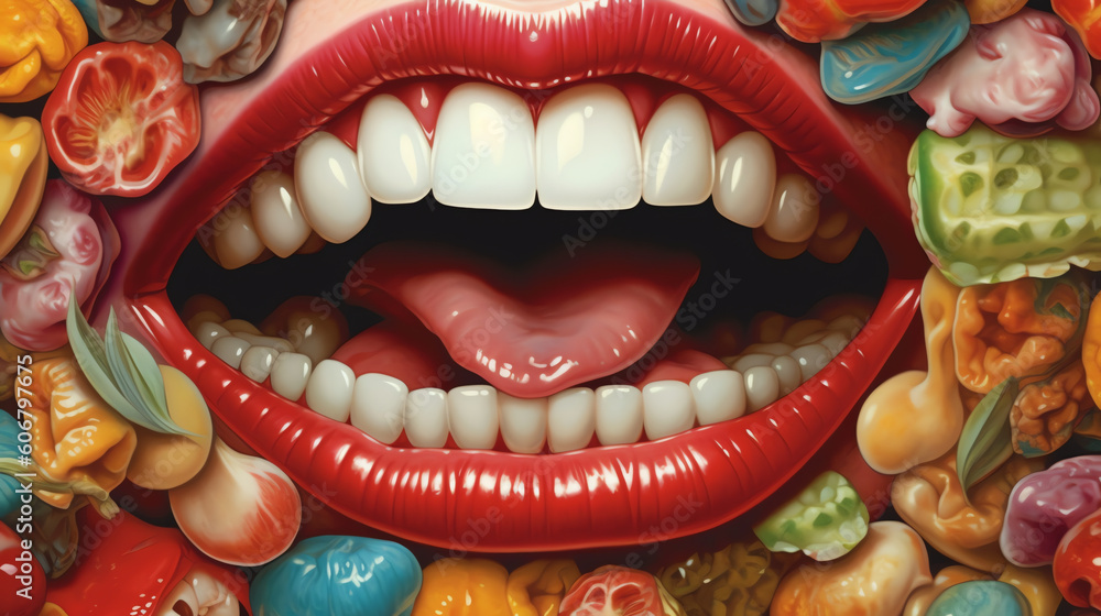 The visualization of the human mouth wallpaper. generative AI Stock ...