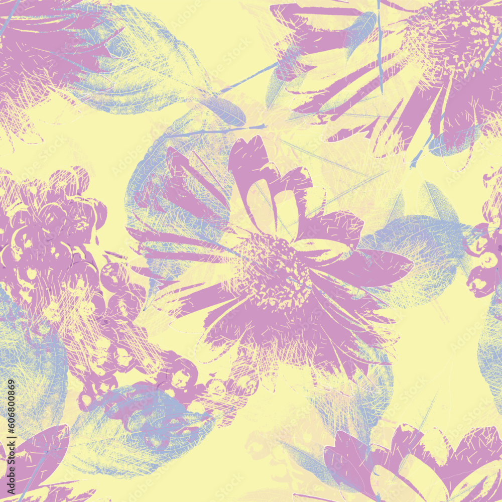 Abstract floral distorted flower background Stock Vector | Adobe Stock