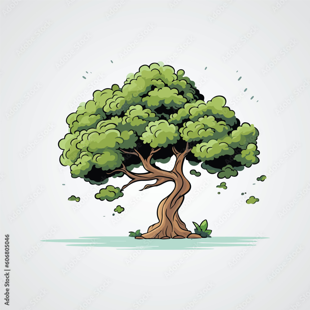 Tree Vector Illustration Cartoon Tree Vector Stock Vector | Adobe Stock