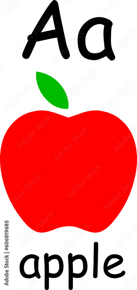 letter a like an apple of english alphabet | english education Stock ...