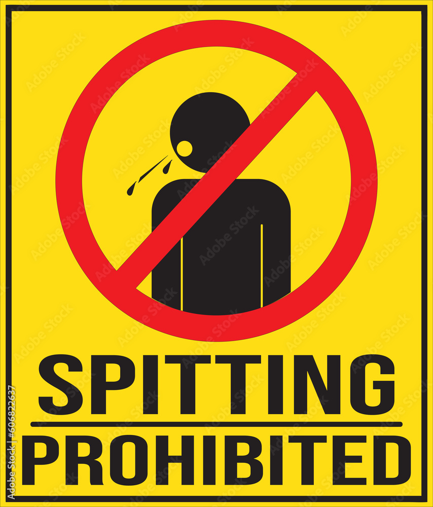 Spitting prohibited warning sign vector eps Stock Vector | Adobe Stock
