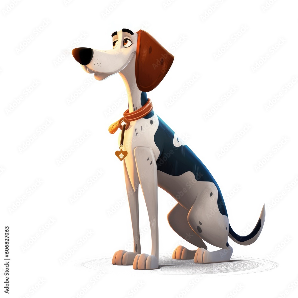 Treeing Walker Coonhound dog illustration cartoon 3d isolated on white ...