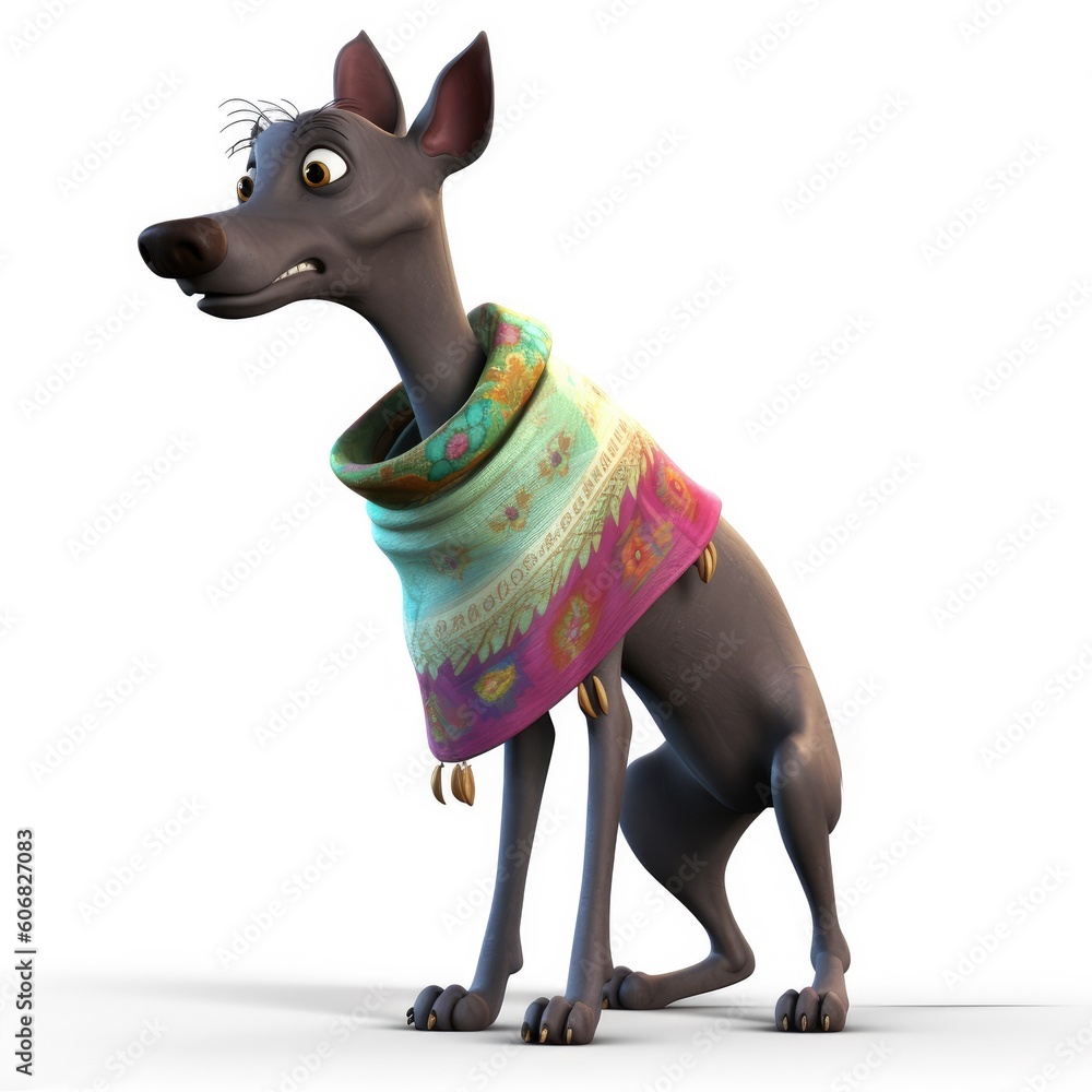 Xoloitzcuintli dog illustration cartoon 3d isolated on white ...