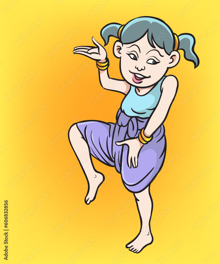 Thai traditional dance, Thai children, Thai cartoons. pop art retro ...