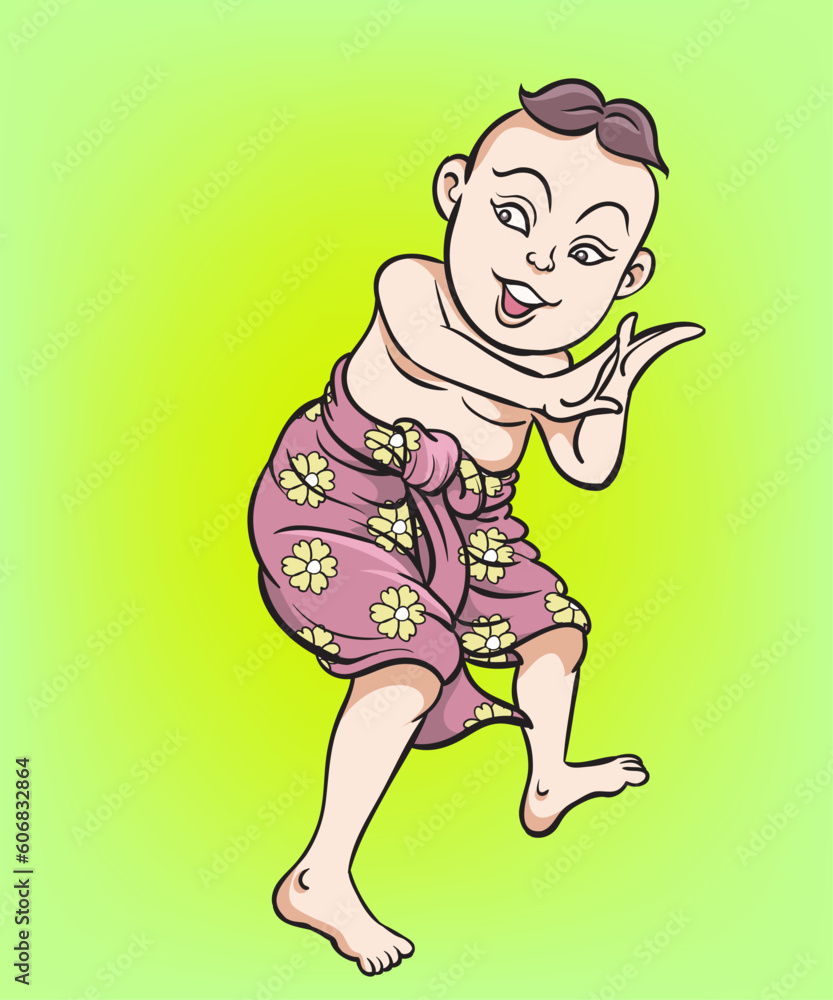 Thai traditional dance, Thai children, Thai cartoons. pop art retro ...