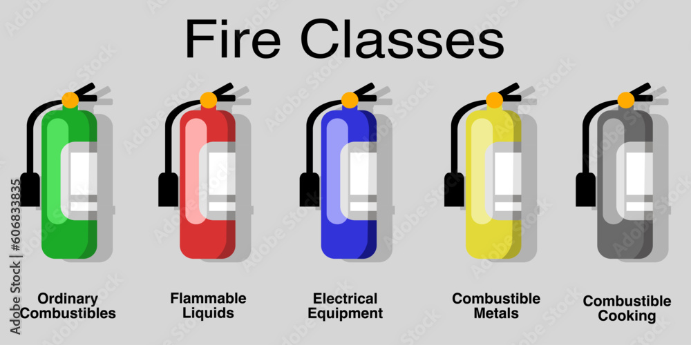 Fire extinguisher icon set. Flat illustration of fire extinguisher ...