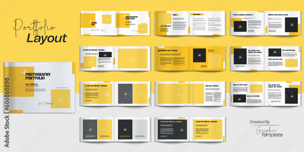 Photography Portfolio Design Multipurpose Yellow Portfolio Template ...