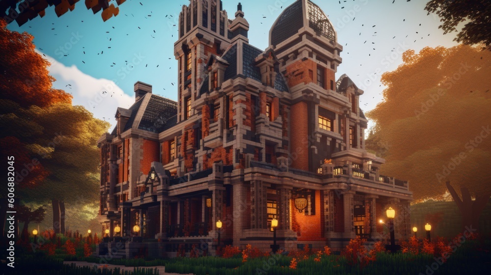 Spooky haunted mansion, complete with eerie architecture, ghostly ...