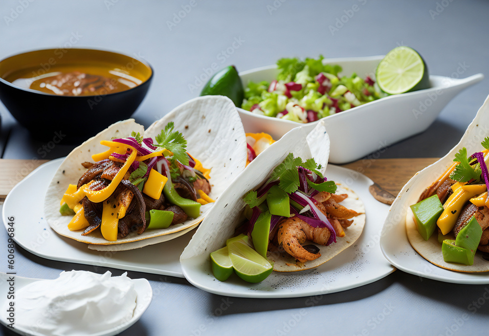 Artfully Prepared Gourmet Tacos - Realistic Photo (AI Generated) Stock ...