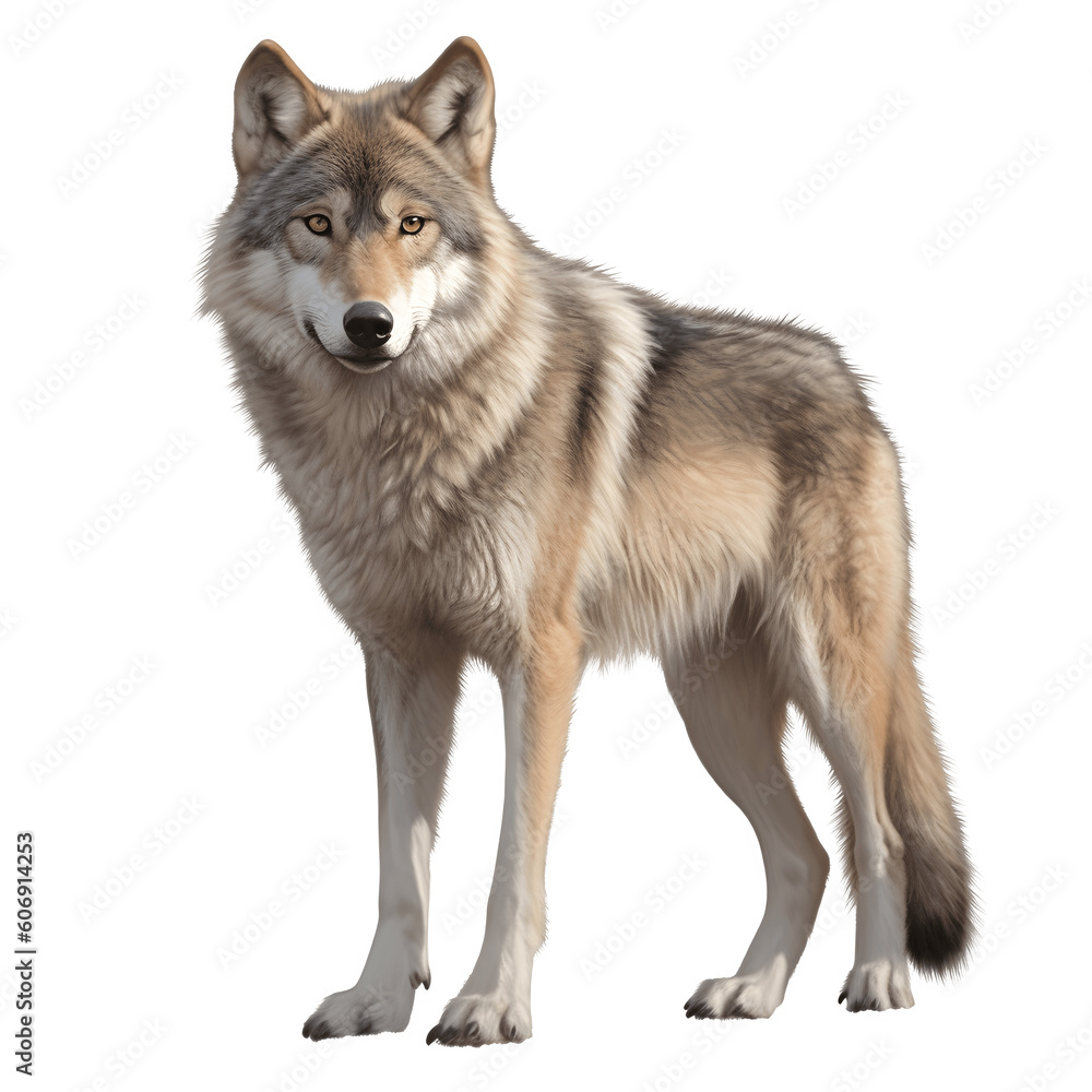 Steppe_Wolf png file. Transparent Background with generative ai Stock ...