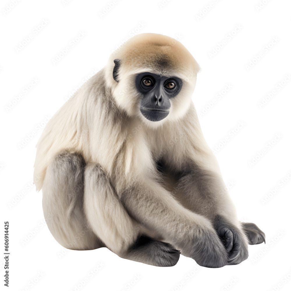 Eastern_hoolock_gibbon png file. Transparent Background with generative ...