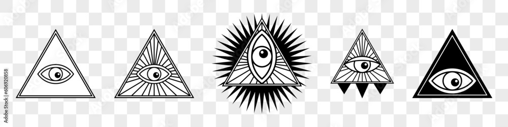 All-seeing eye. Eye in a triangle. Vector illustration isolated on ...
