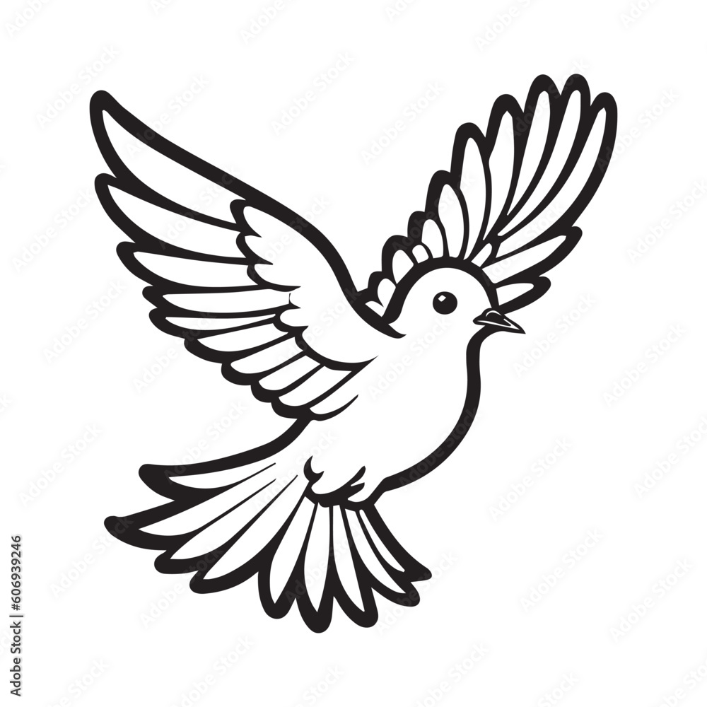 This is Flying Line Art Bird Vector Clipart, Bird Flying, Bird Vector ...