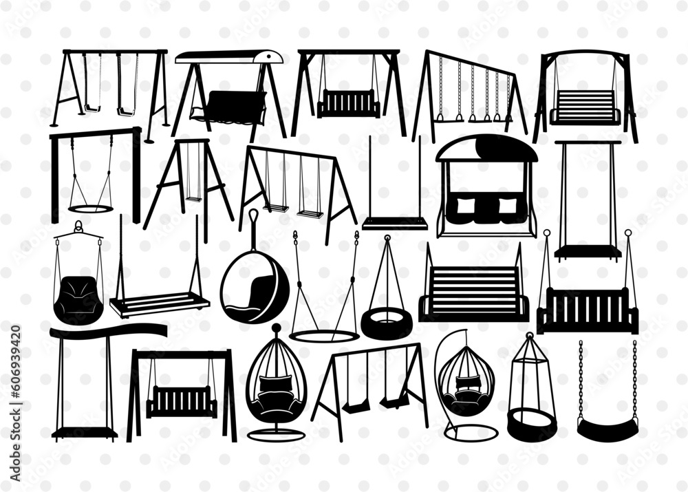 Swing SVG, Swing Silhouette, Playground Svg, Swing Playset Svg, Porch ...
