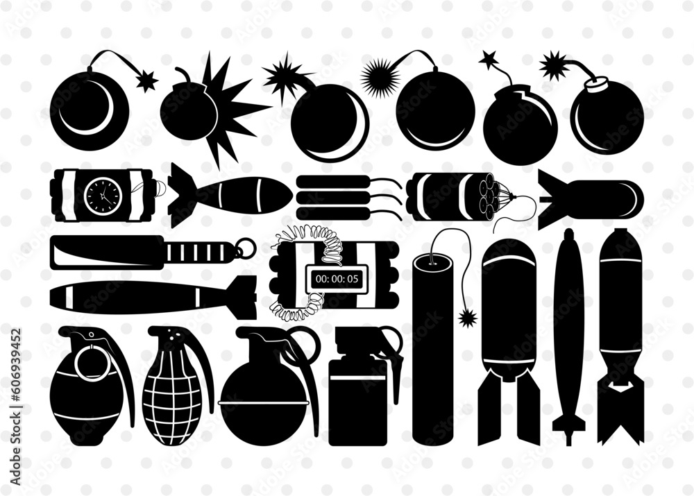 Bomb SVG, Bomb Silhouette, Rocket Svg, Cocktel Bomb svg, Airplane Bomb ...