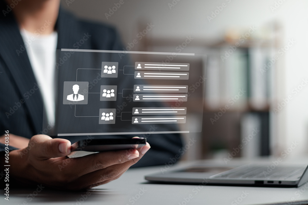 Business process and workflow automation with flowchart. Organization ...