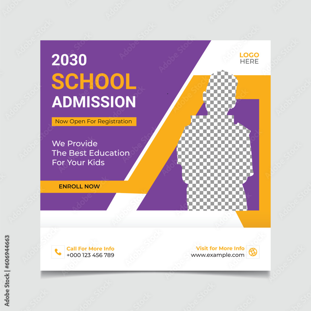 School admission open registration social media post and admission ...