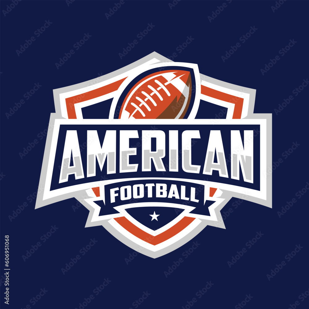 American Football Vector Art Logo Design Isolated. Best for Sticker and ...