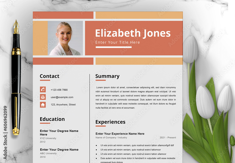 Elevate Your Profession Resume Design Stock Template | Adobe Stock