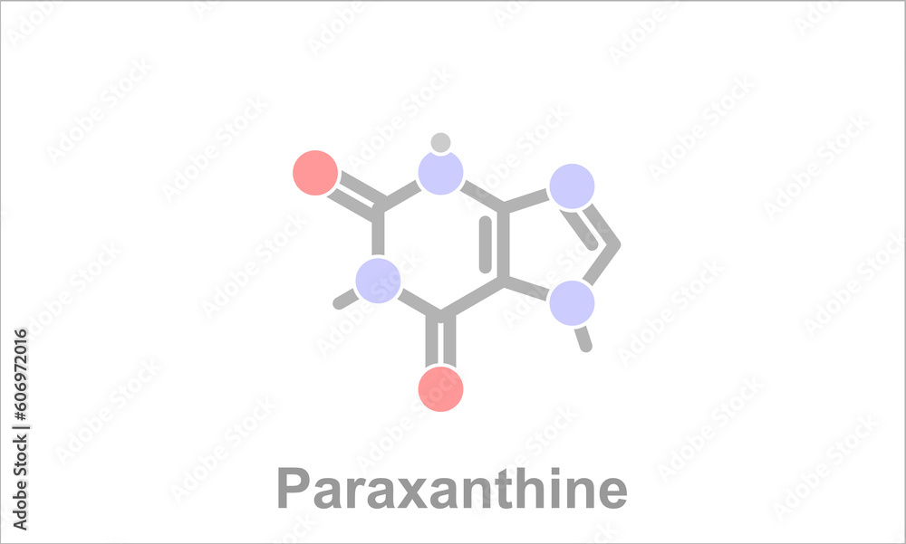 Simplified formula icon of paraxanthine. Primary metabolite of caffeine ...