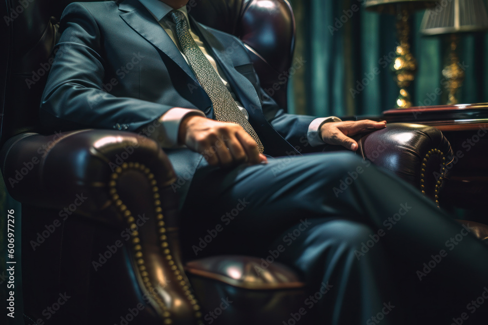 President sitting in a luxury leather chair, Generative AI Stock ...