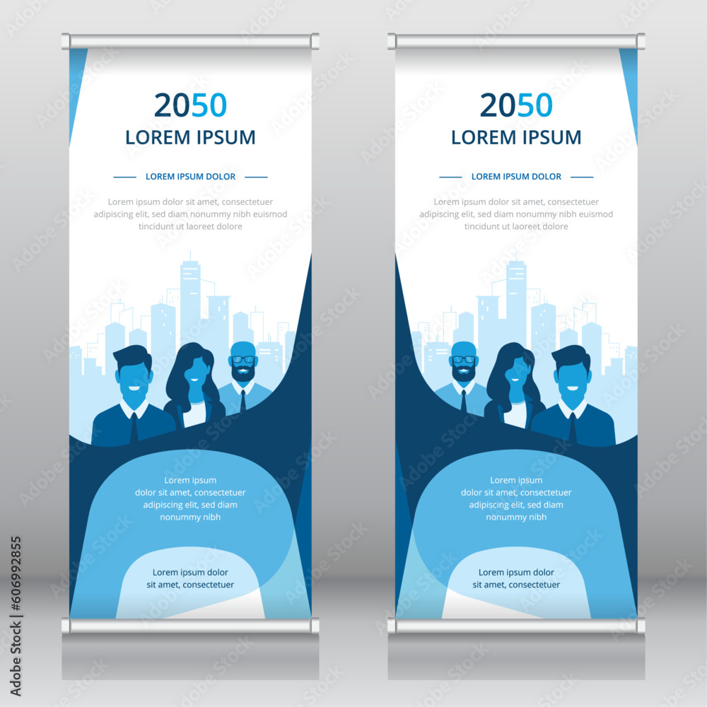 Professional roll up banner or retractable banner template with office ...