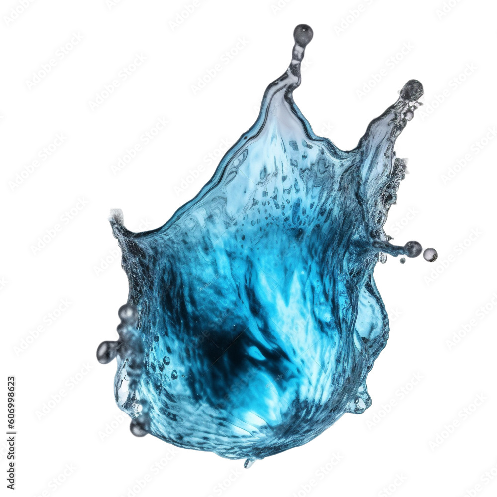 Blue liquid water, isolated on transparent background, wallpaper, AI ...