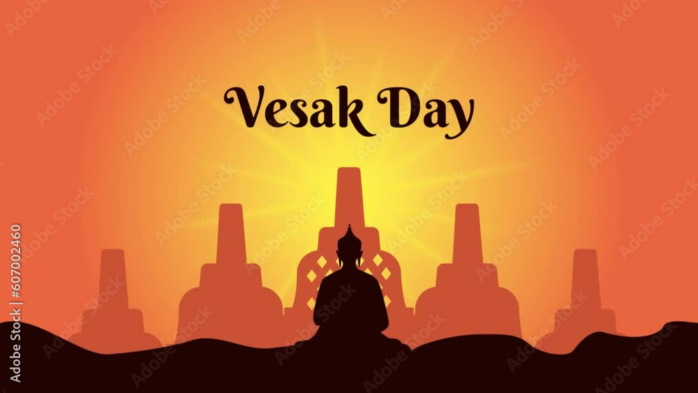 Celebration Vesak Day Animation. Vesak Day background animation with ...