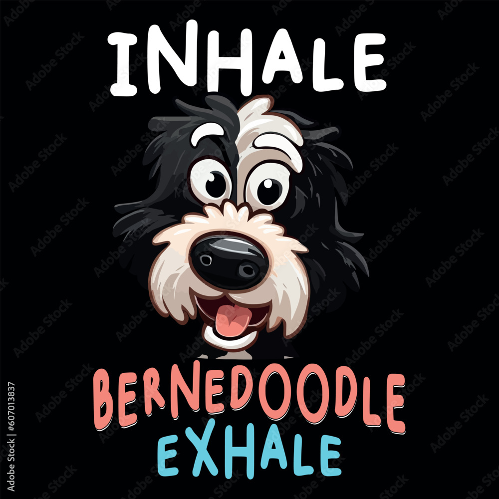 Inhale bernedoodle exhale yoga t shirt design,dog vector,vector ...