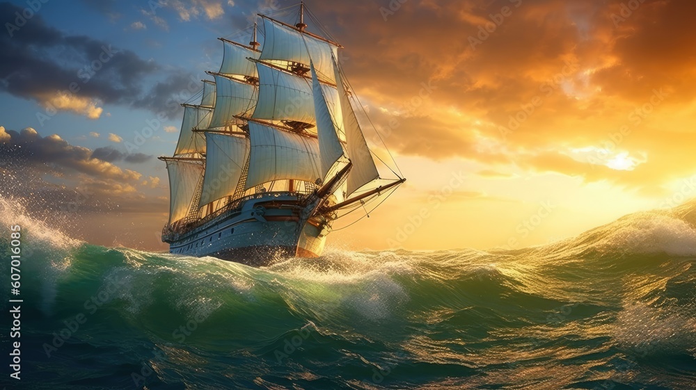 Oceanic exploration. Images feature cruise ships or sailboats, evoking ...