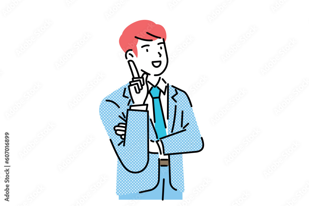Vetor de Businessman find idea. Confused business worker wonders and ... Vetor de Businessman find idea. Confused business worker wonders and ...