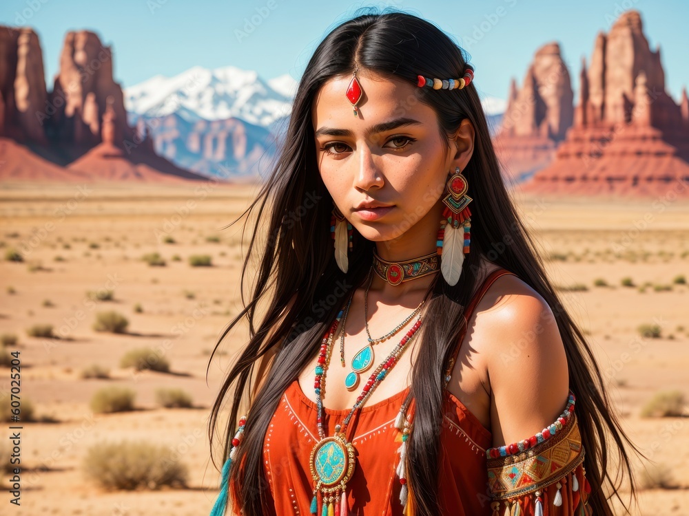 A picture on an young beautiful native american woman, volume four ...