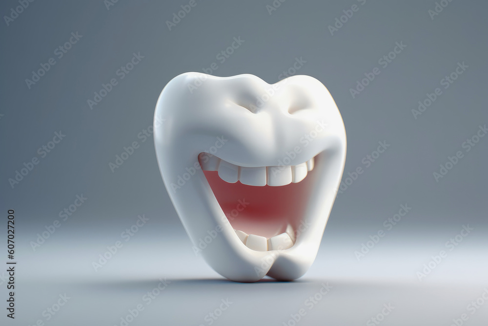 A healthy molar tooth is smiling a snow-white smile with an open mouth ...