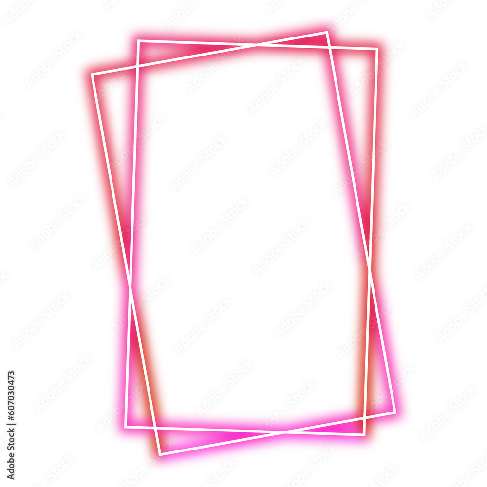 Neon pink frame png. Glowing frame on transparent background. Stock ...