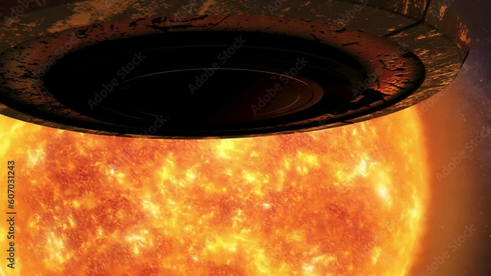 Flying saucer ufo flying away from the sun,4K Alien spaceship UFO ...