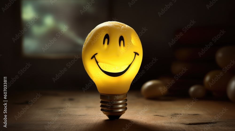 Whimsical Lightbulb Character, Comedic Inanimate Object with Expressive ...