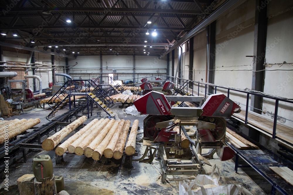 Syktyvkar, Komi, Russia, May 27, 2023,Industrial plant sawmill ...