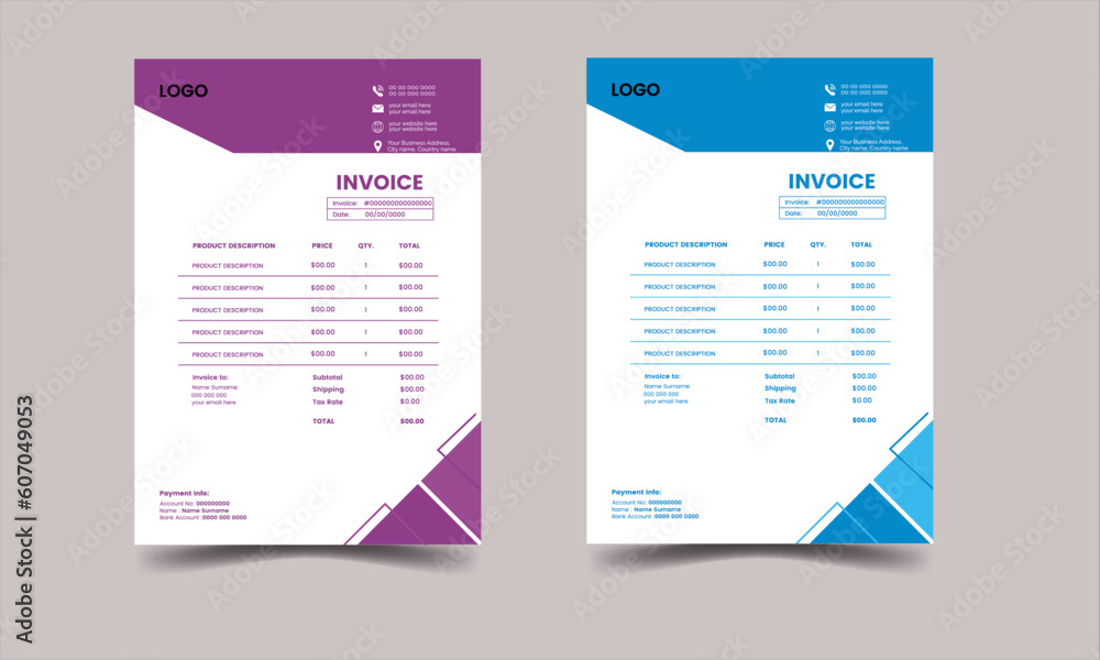 Minimal Business invoice form template layout. Invoicing quotes, money ...