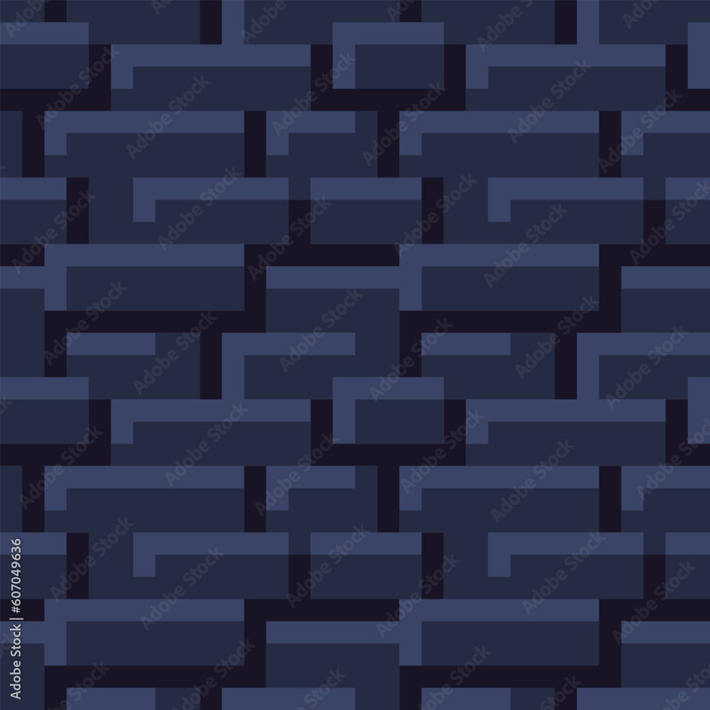 Vecteur Stock Brick wall seamless pattern in pixel art style. Abstract ...