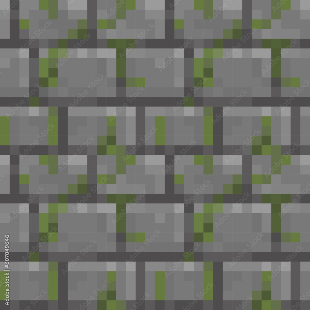 Brick wall seamless pattern in pixel art style. Abstract fashion fabric ...