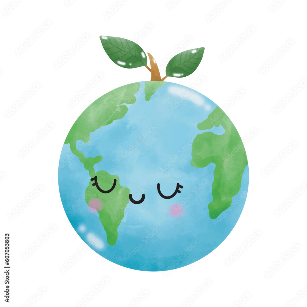 world watercolor emotion element ,world environment day, save the world ...