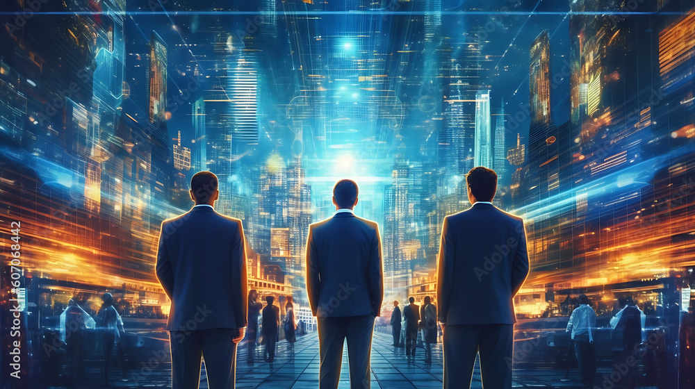 Generated with AI - Navigating the Future: Businessmen at the Forefront ... Generated with AI - Navigating the Future: Businessmen at the Forefront ...